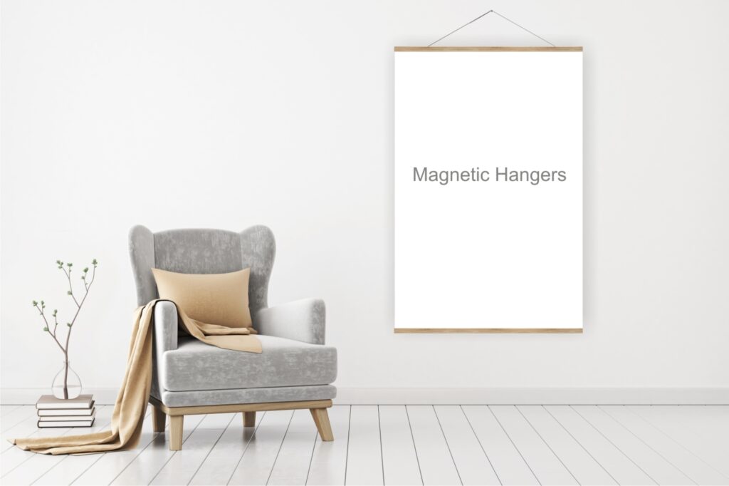 12 Inch – Teak or White Magnetic Artwork Hanger – The Hang Thing